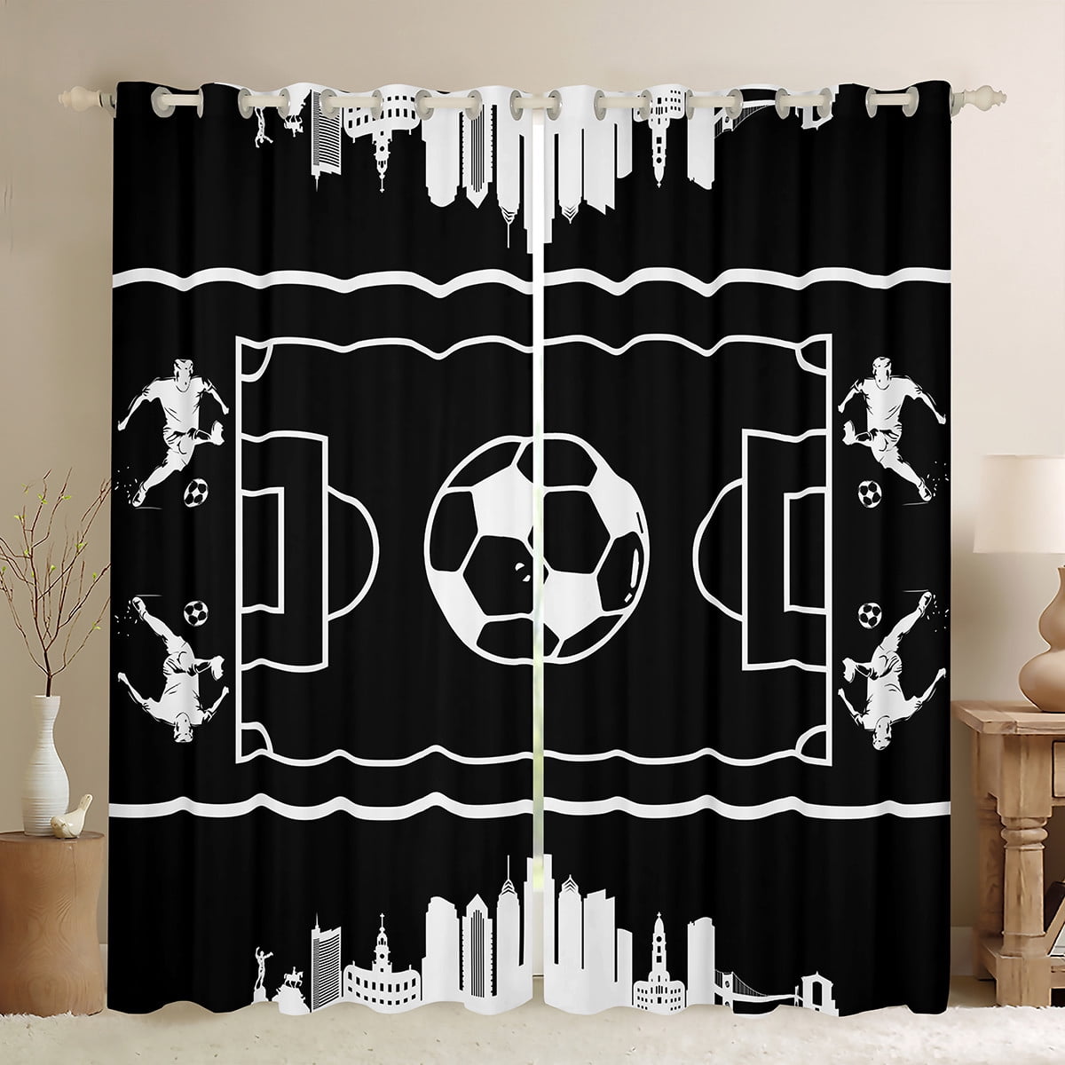 Boys Football 42"Wx63"L Blackout Curtains American Rugby Curtains ...