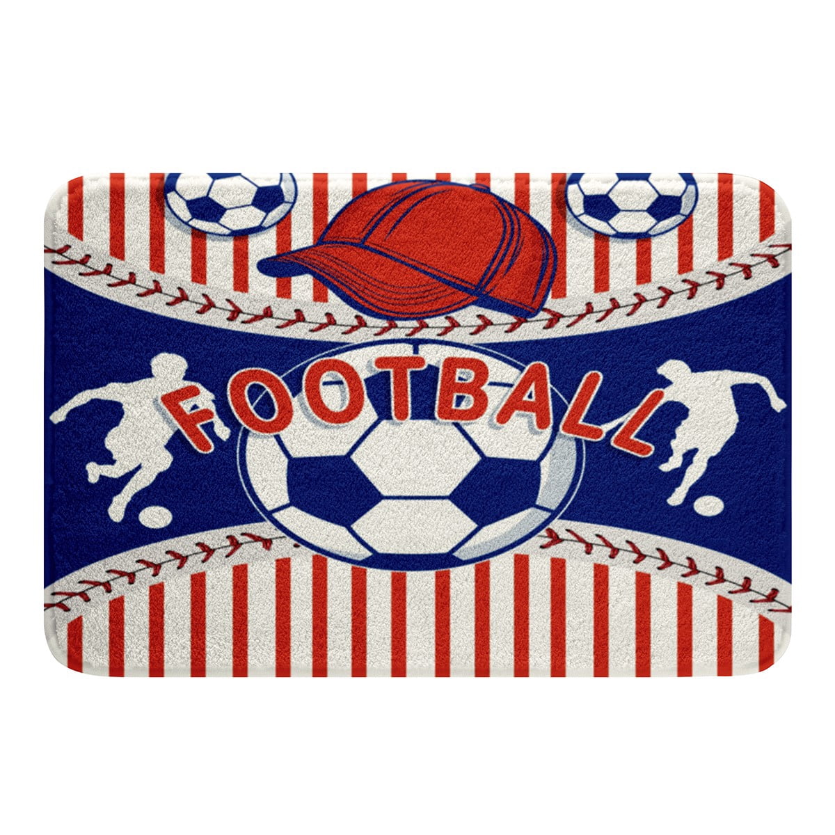 Boys Football Bathroom Rug Set 16"x24",Soccer Bath Mat for Kids Teens ...