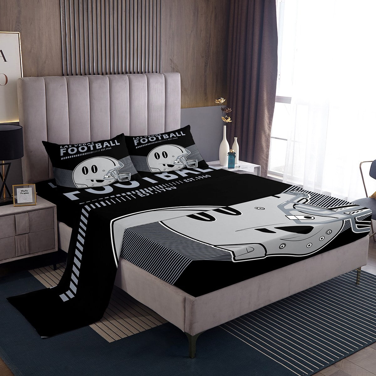 Boys Football City Sheet Set American Football Player Bed Sheets Set ...