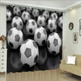 Boys Football Curtain Sports Theme Curtains for Kids Teens Burning Soccer Ball Pattern Decor ...