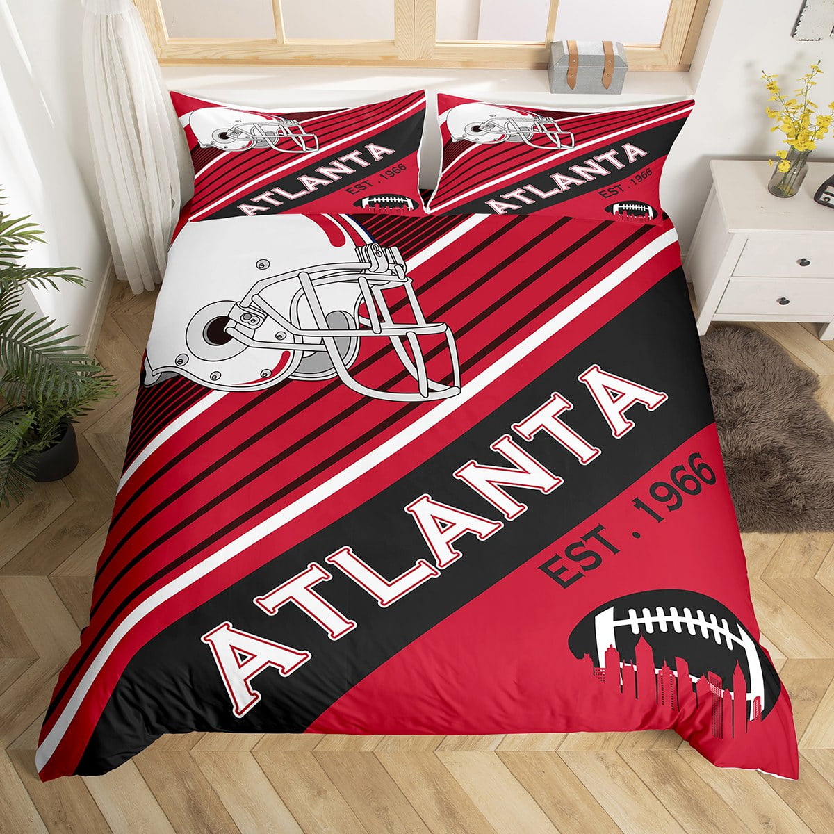 Football Gifts Bedding Set King, Rugby Helmet Duvet Cover, American ...