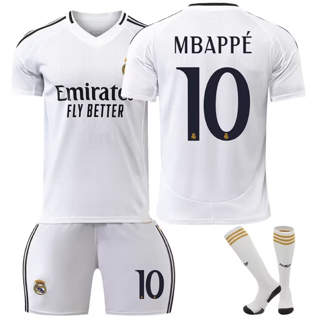 Boys Football Jersey 2024 Real Madrid Football Jersey Set Youth Sports ...