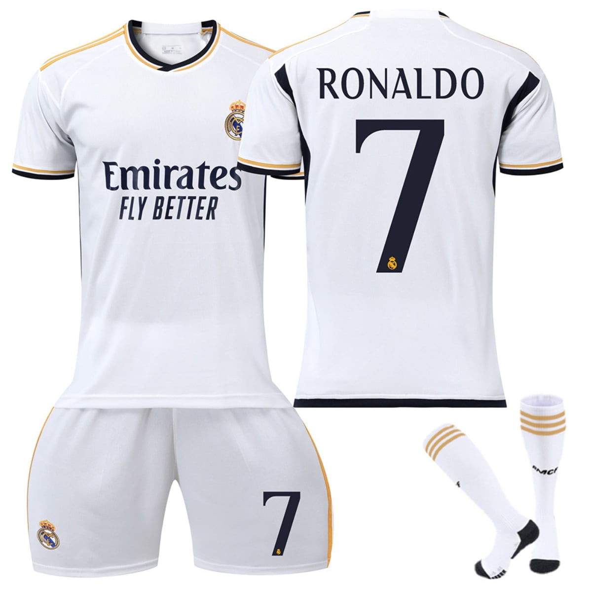 Boys Football Jersey 2024 Real Madrid Football Jersey Set Youth Sports ...