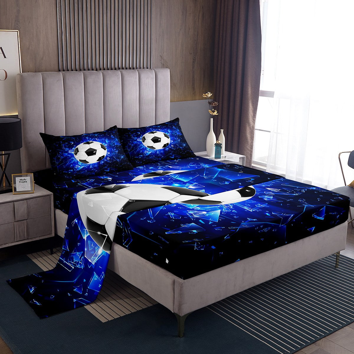 Football Sheet Set Twin Size,Cool Sports Sheets for Teens Soccer Games ...