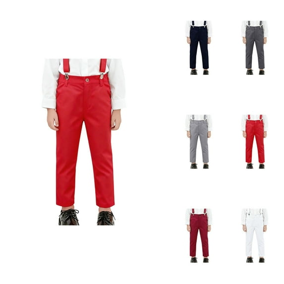 Boys Formal Dress Pants, Comfortable Flat Front Design with Adjustable ...