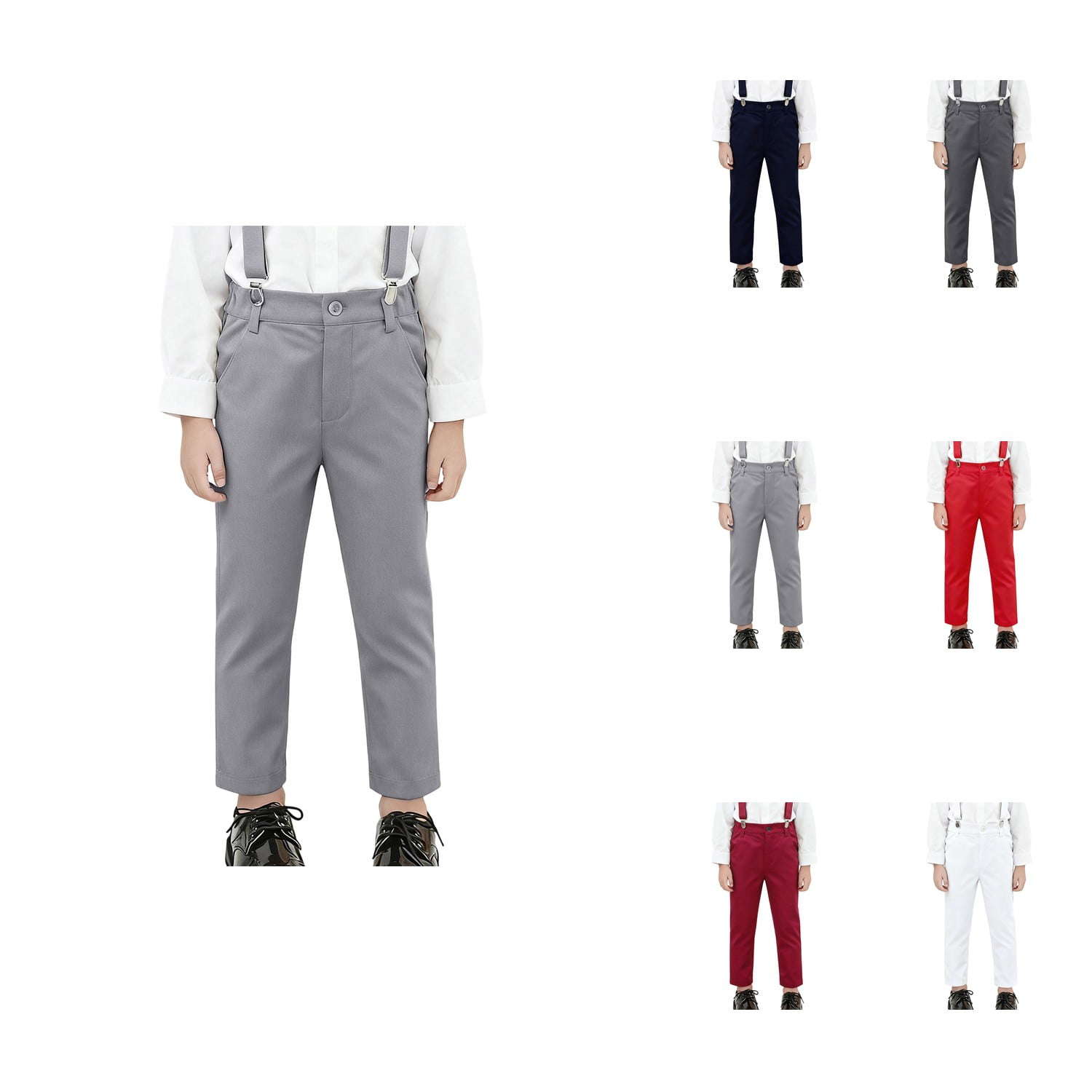 Boys Formal Dress Pants, Comfortable Flat Front Design with Adjustable ...