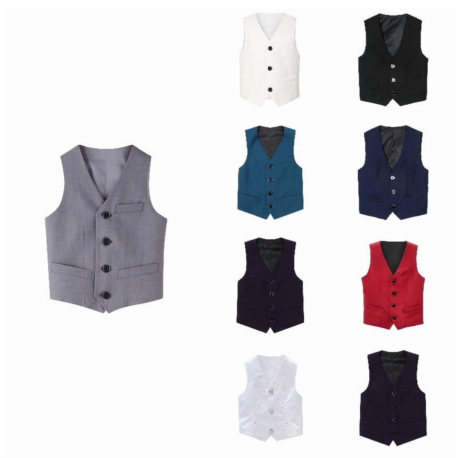 Boys Formal Suit Vest with Four Button Front Elegant Wedding Party Tops ...