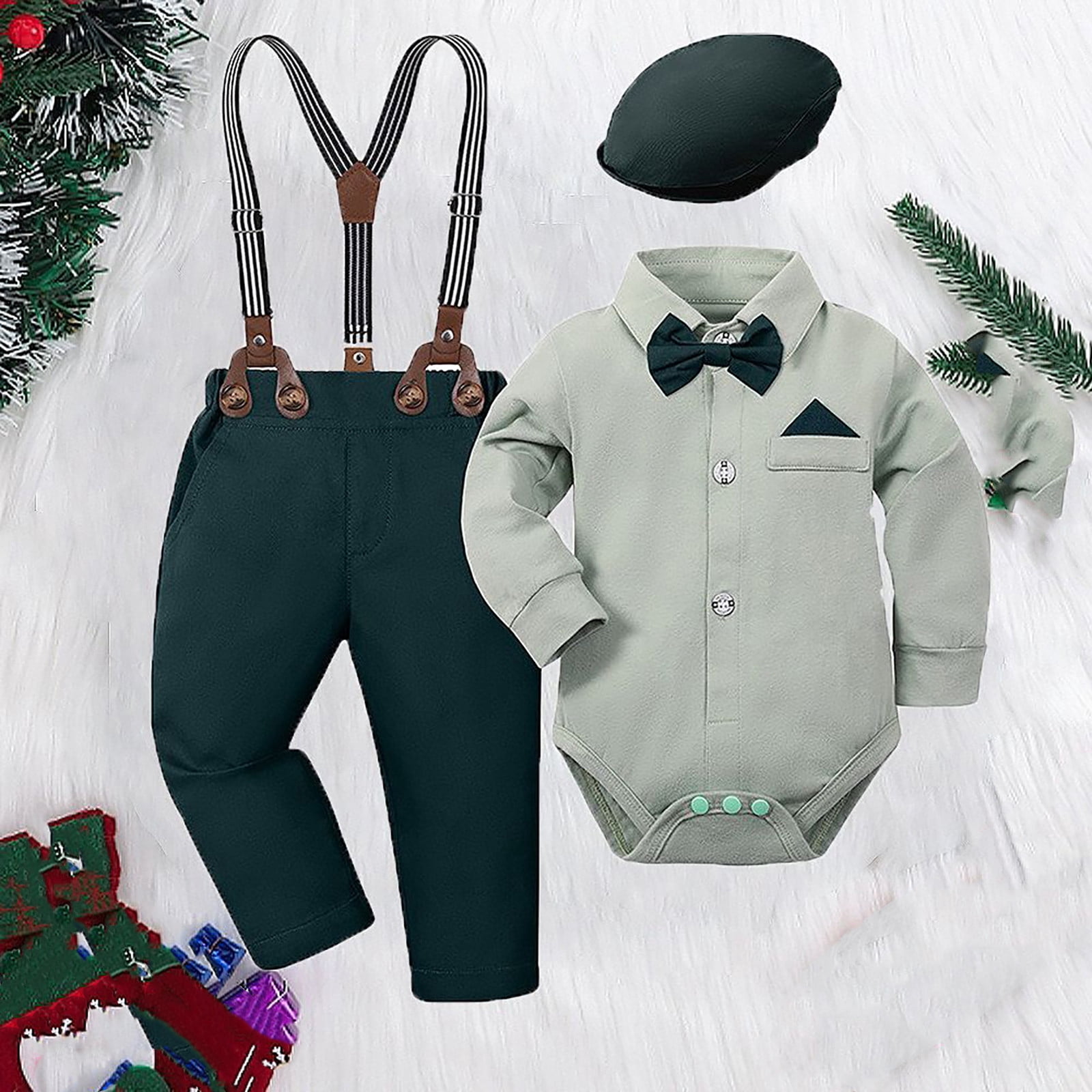 Boys Formal With Suspenders And Bow Tie For Pageants Birthday Parties ...