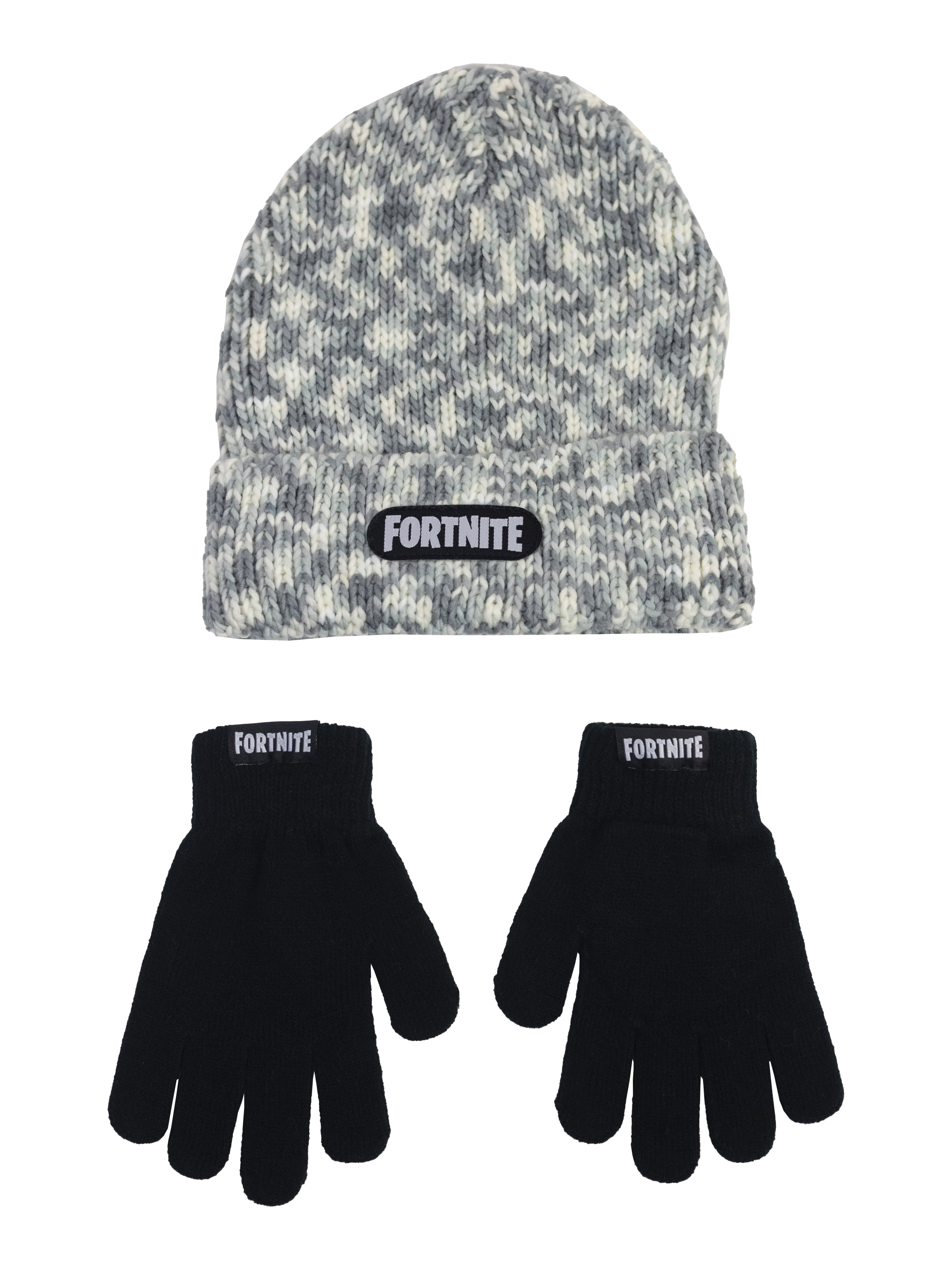 Boys Fortnite Beanie Style Hat and Glove, 2-Piece Set, One Size ...