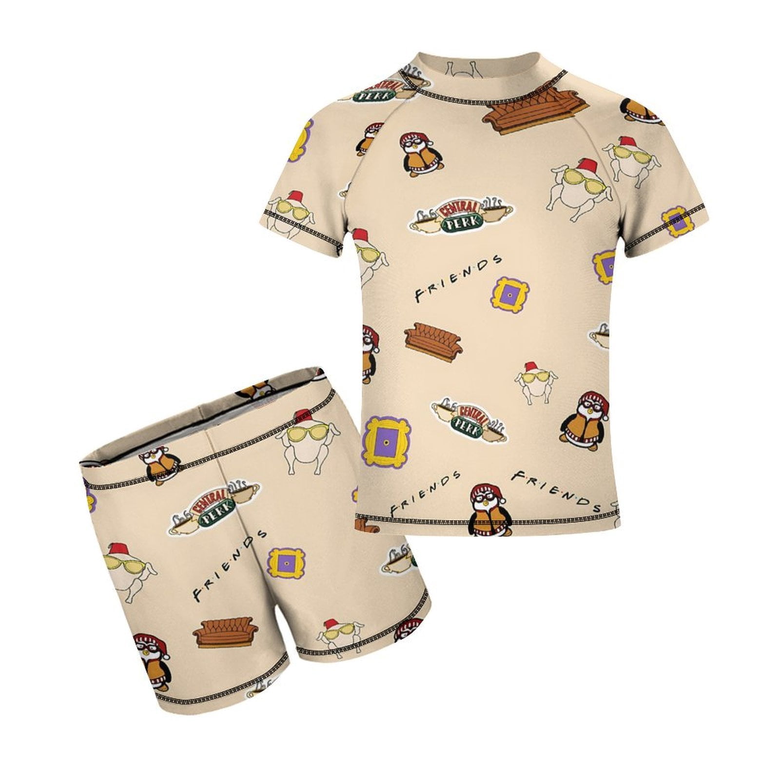 Boys Friend TV Show Rash Guard Set 2 Piece Swimsuits Short Sleeve ...