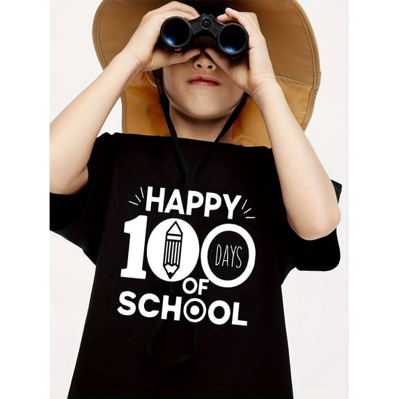 Boys' Fun Back-to-School T-Shirt - 100 Days of First Grade & Happy ...