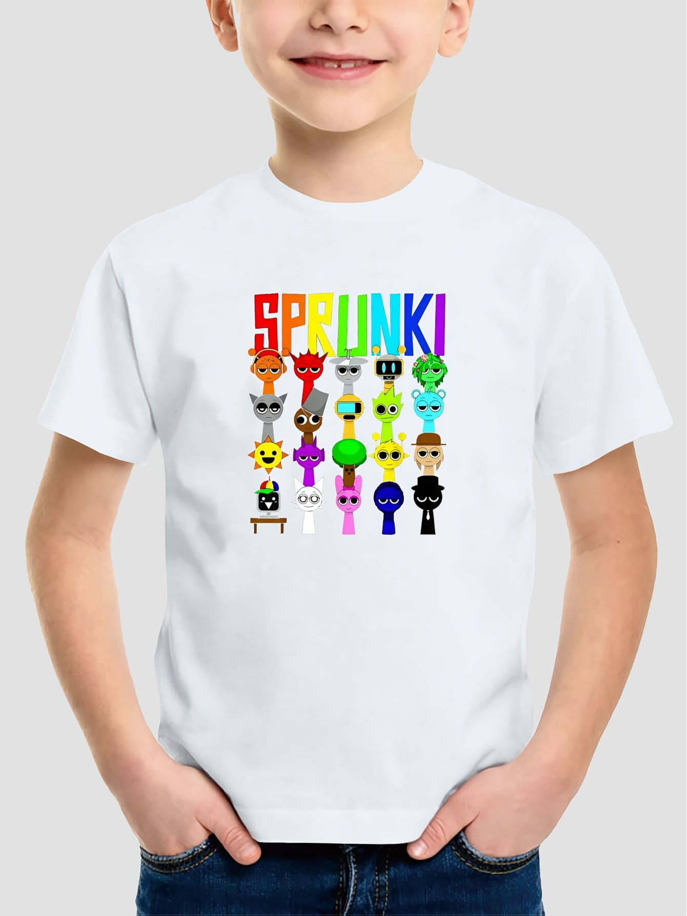 Boys' Fun Cartoon Character Graphic T-Shirt - "SPUNKI" Design with ...