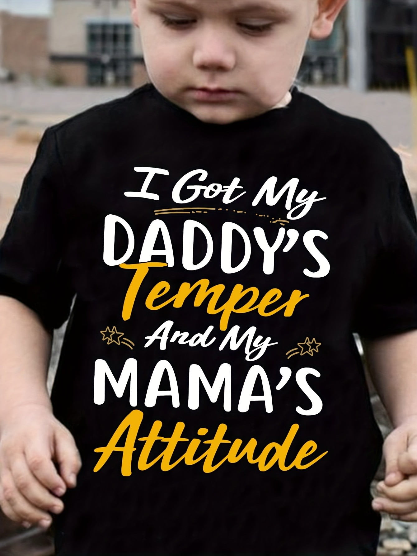 Boys' Fun 'I Got My Daddy's Temper & Mommy's Attitude' Print T-Shirt ...