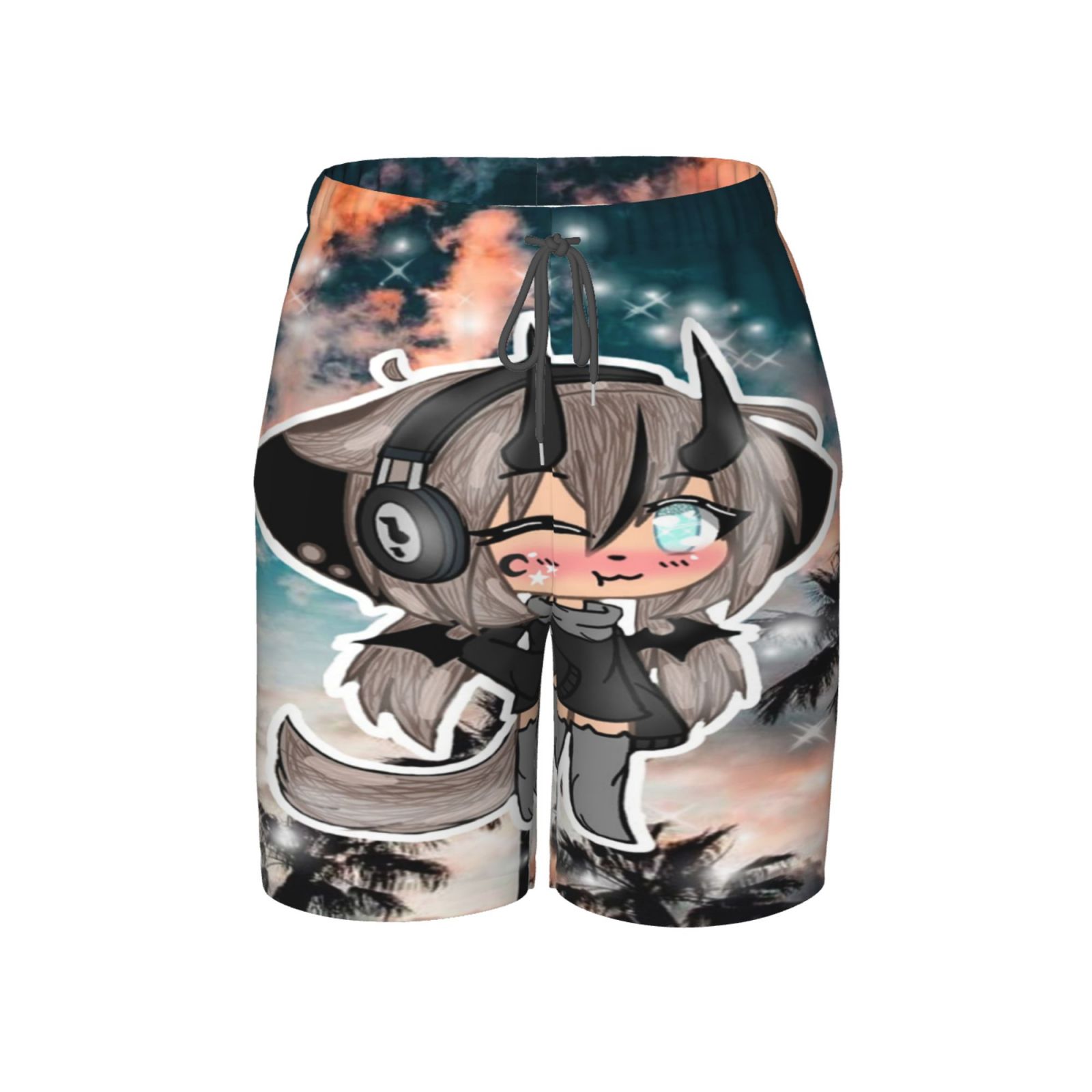 Boys Galaxy Gacha Life Swim Trunks With Mesh Liner Kids Cartoon Quick ...