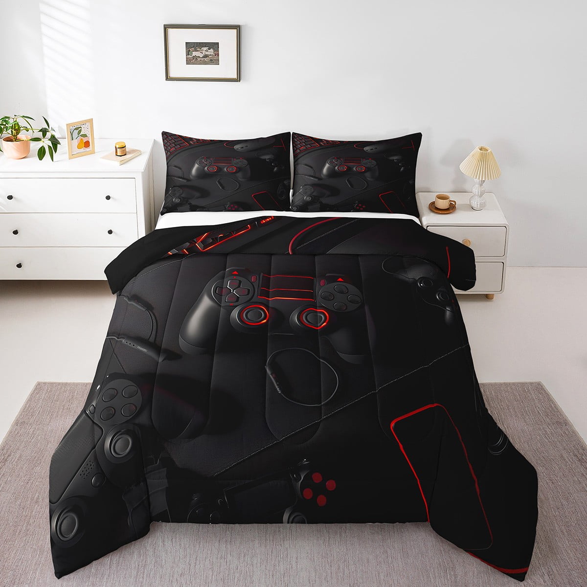 Game Bedding Set for Adults,Game Controller Comforter Sets Twin Size ...