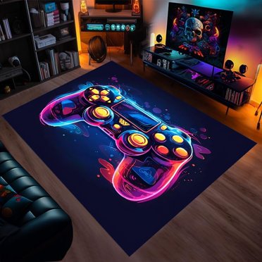 Gaming Rug for Boys Bedroom, Video Game Carpet with Gaming Theme Design ...