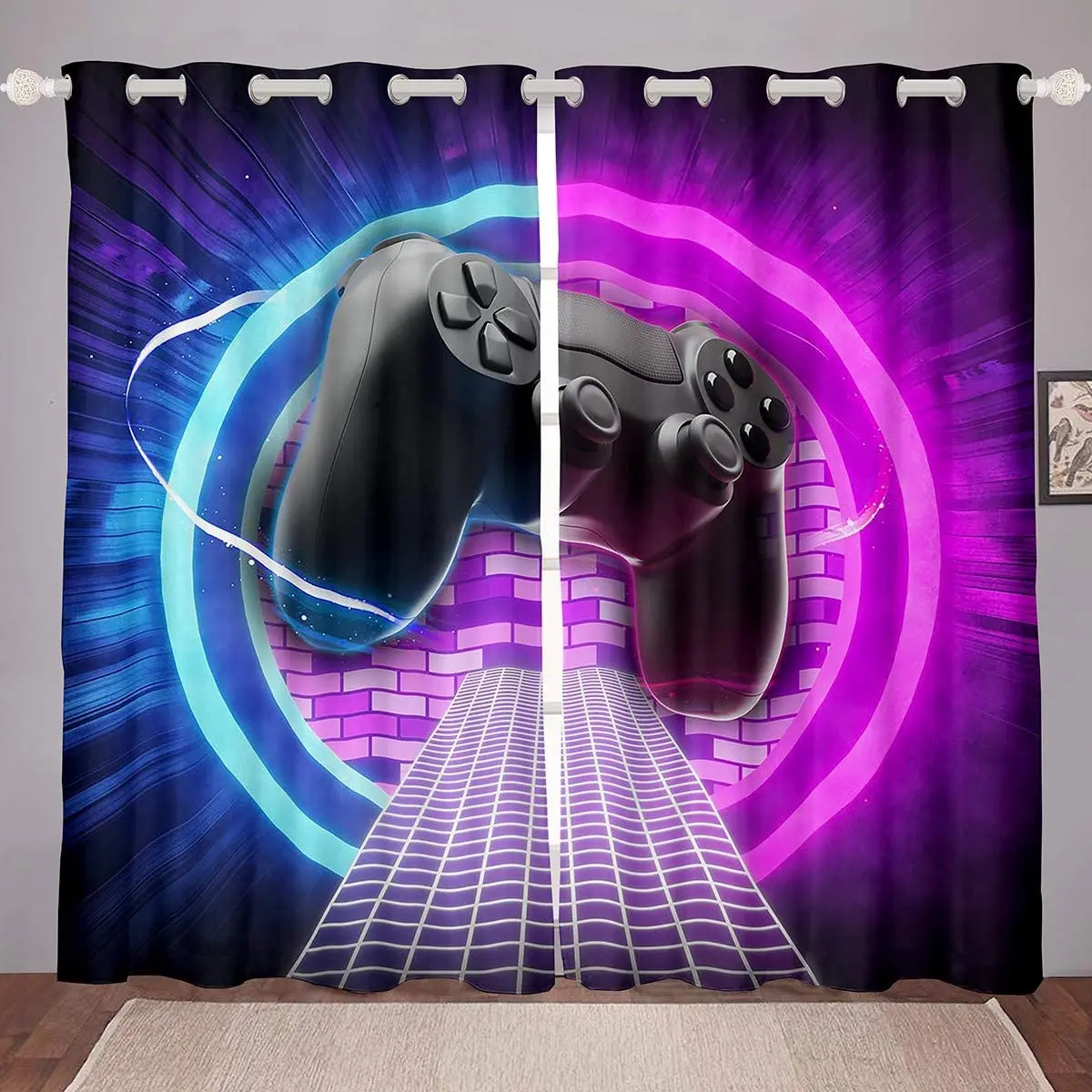Boys Game Handle Window Curtain Blinds for Bedroom Living Room Decor ...