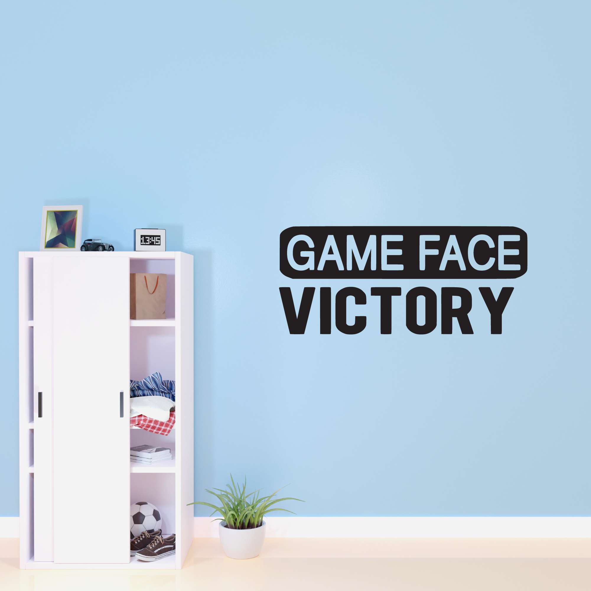 Boys Game face victory Motivational Sports Wall Decal Decoration Sports ...