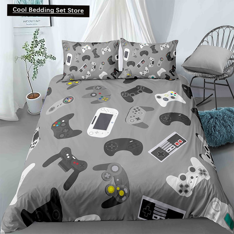 Boys Gamer Bedding Set Cartoon Game Luxury Duvet Cover King Double ...