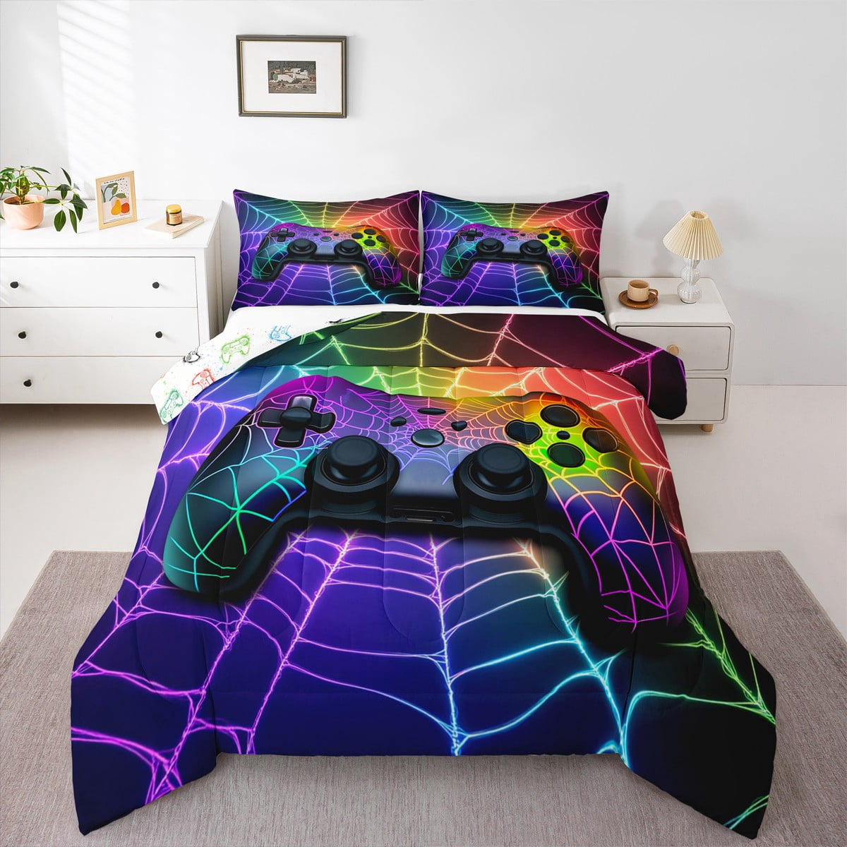 Gamer Bedding Twin Comforter Set,Down Comforter,Reversible 2 Pieces ...