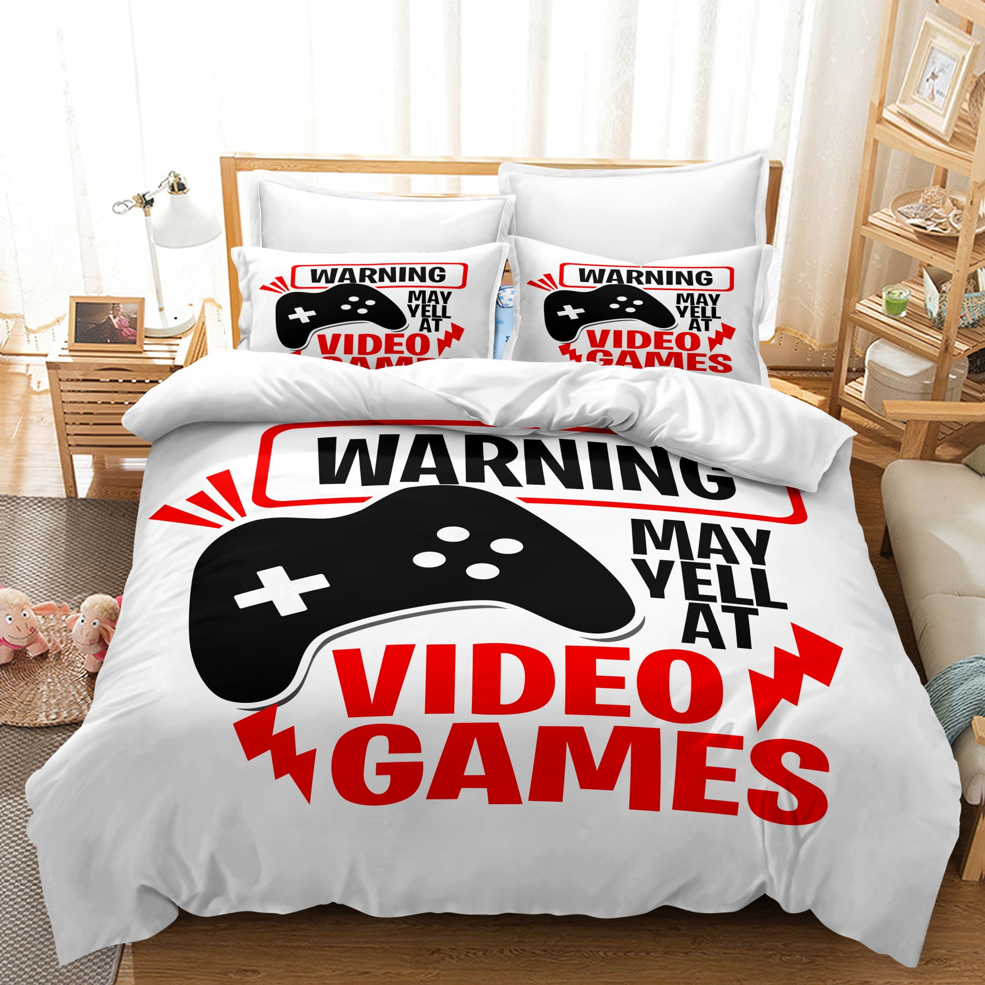 Boys Gamer Comforter Set Twin Size,Gamepad Bedding Set Kids Young Man ...