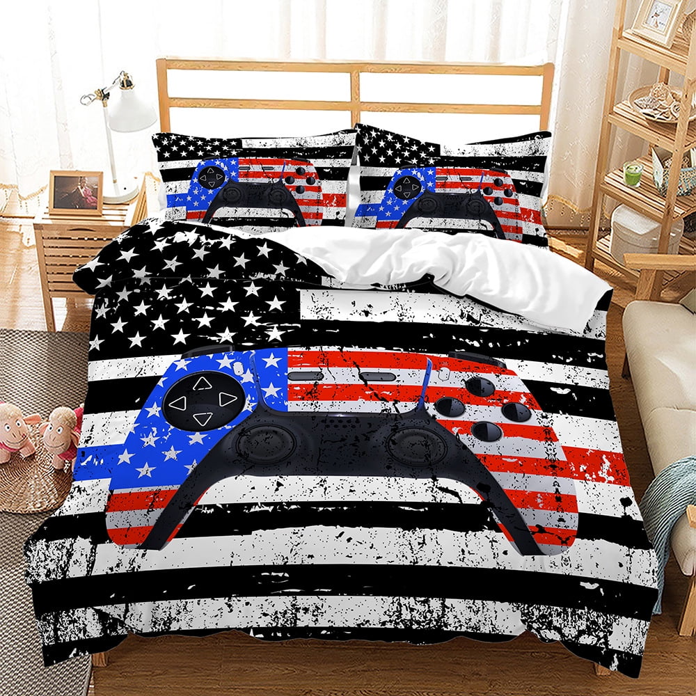 Boys Gamer Comforter Set Twin Size,Gamepad Bedding Set Kids Young Man ...