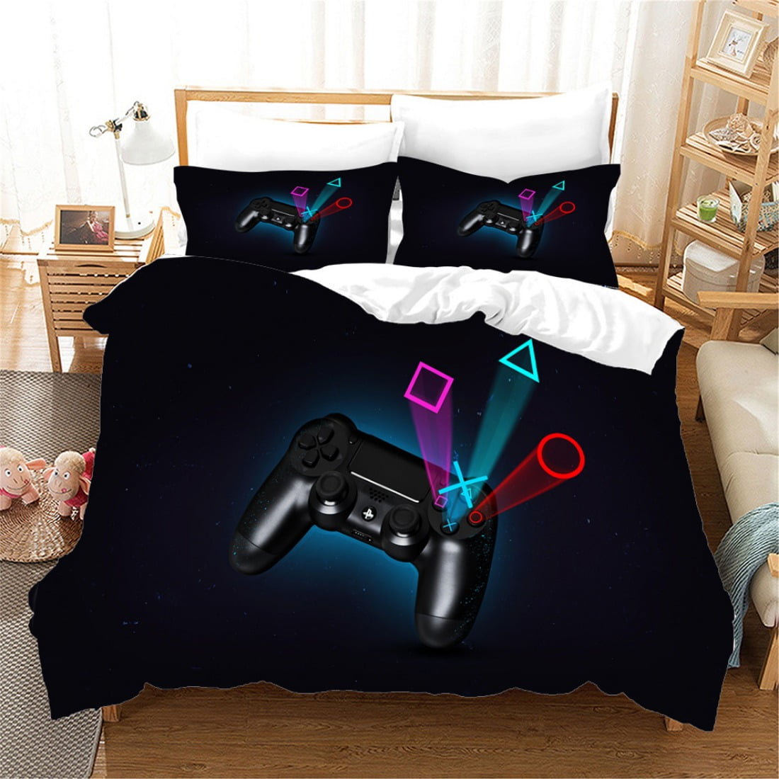 Boys Gamer Soft Reversible Duvet Cover,Kids Gaming Gamepad Bedding Set ...