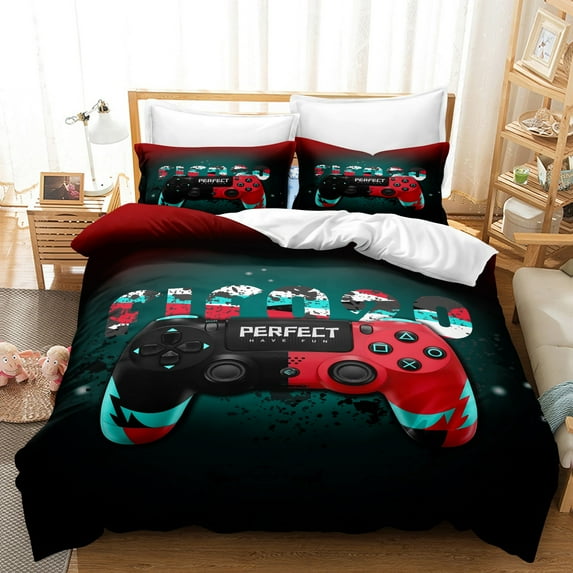 Boys Gamer Soft Reversible Duvet Cover,Kids Gaming Gamepad Bedding Set ...