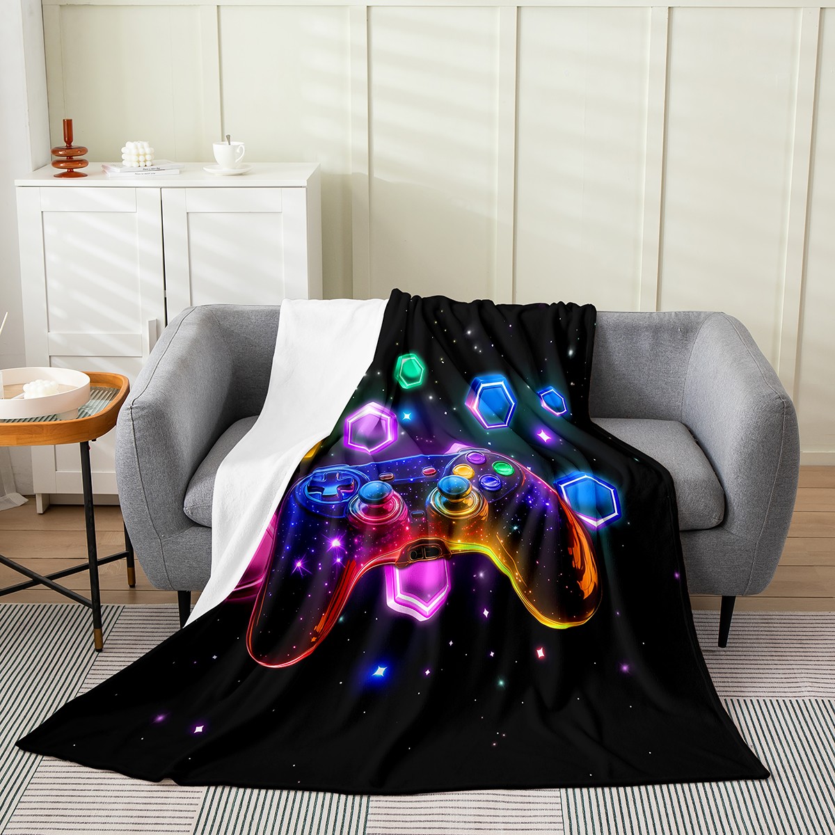 Boys Games Fleece Blanket,Geometric Gamepad Gamer Throw Blanket Baby ...