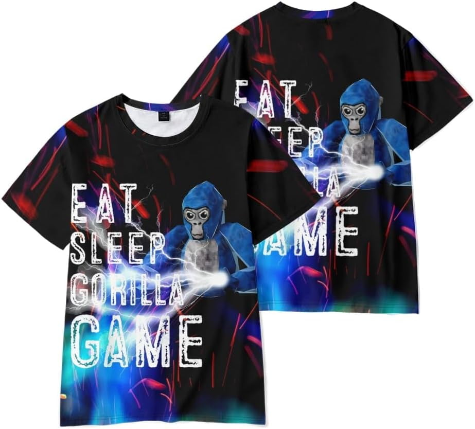 Boys Games Gorilla Tag T-Shirt Monke Merch Short Sleeve for Kids ...