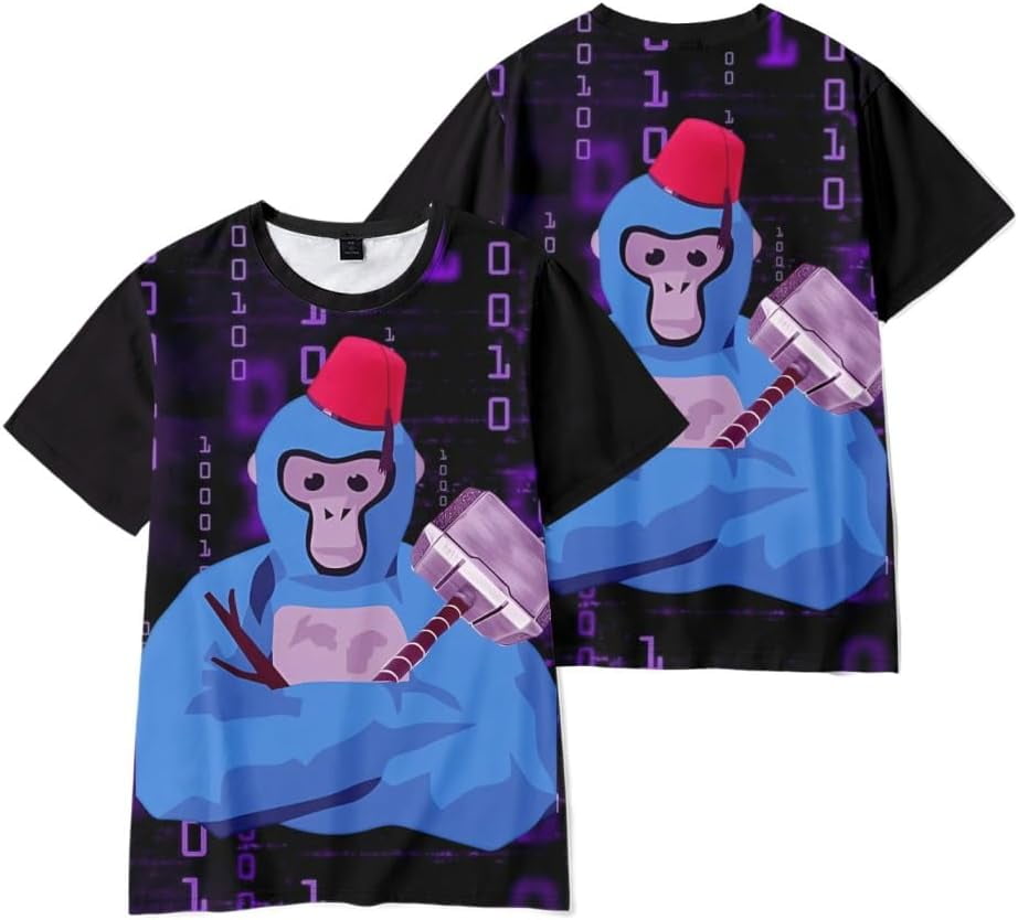 Boys Games Gorilla Tag T-Shirt Monke Merch Short Sleeve for Kids ...