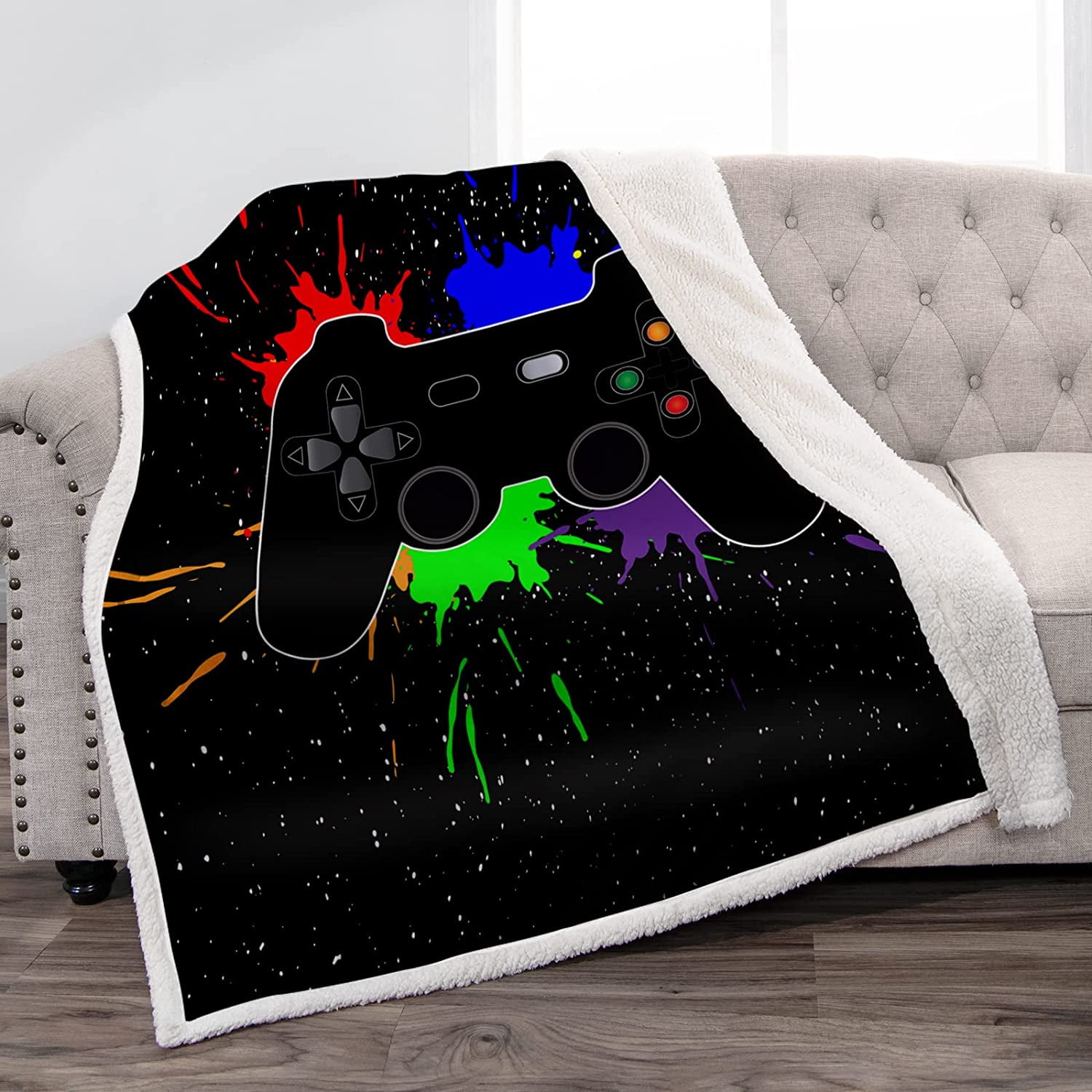 Boys Games Throw Blanket - Cozy Warm Gaming Player Sherpa Blanket for ...