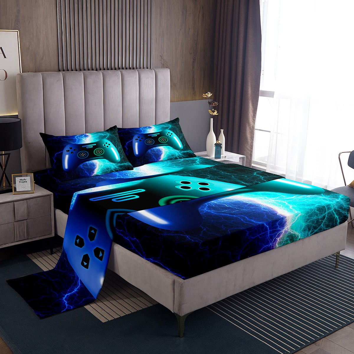 Gaming Bed Sheets Set King Size Video Game Bedding Set,Gamer Console ...