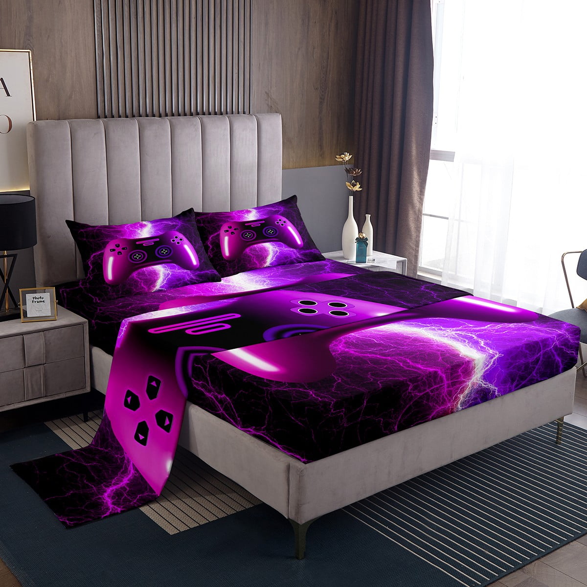 Gaming Bed Sheets Set King Size Video Game Bedding Set,Gamer Console ...