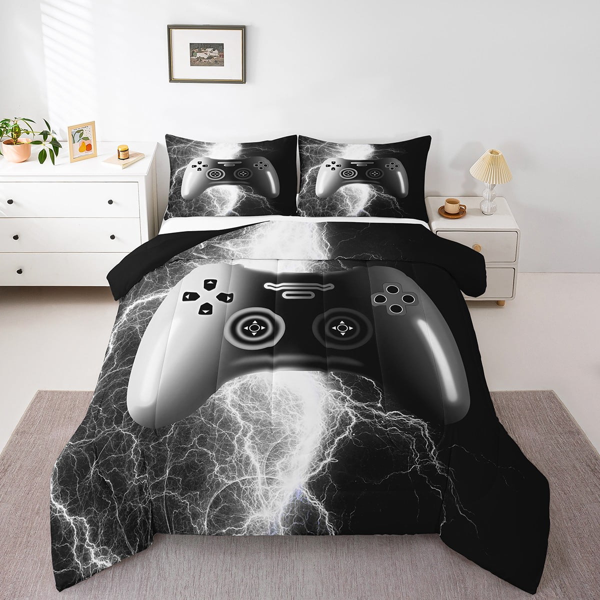 Gaming Comforter Set King Size Video Game Bedding Set,Gamer Console Bed ...