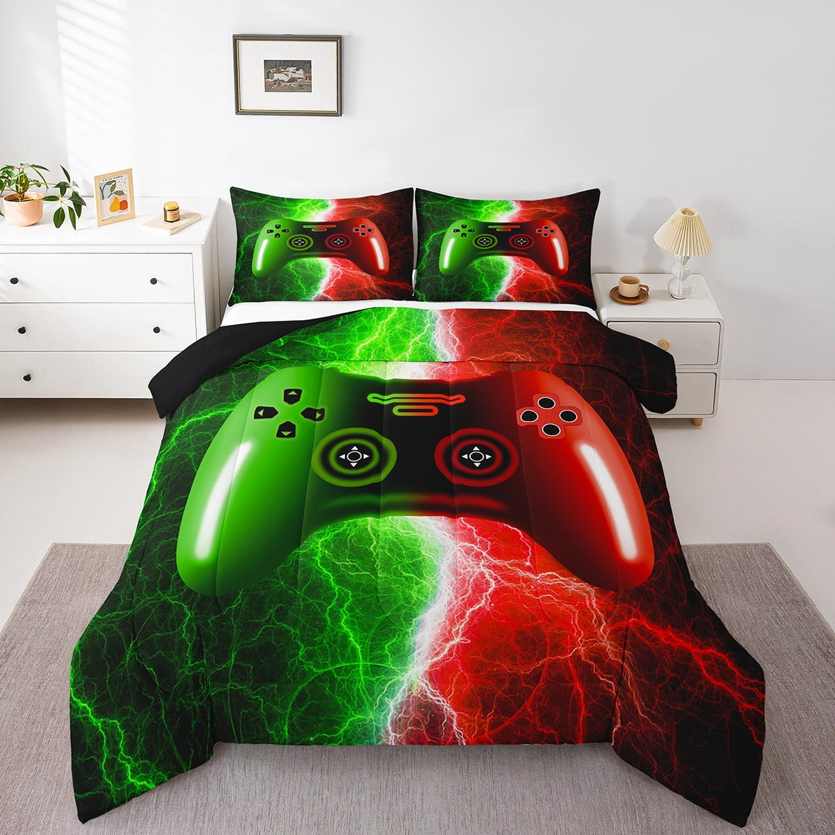 Gaming Comforter Set King Size Video Game Bedding Set,Gamer Console Bed ...