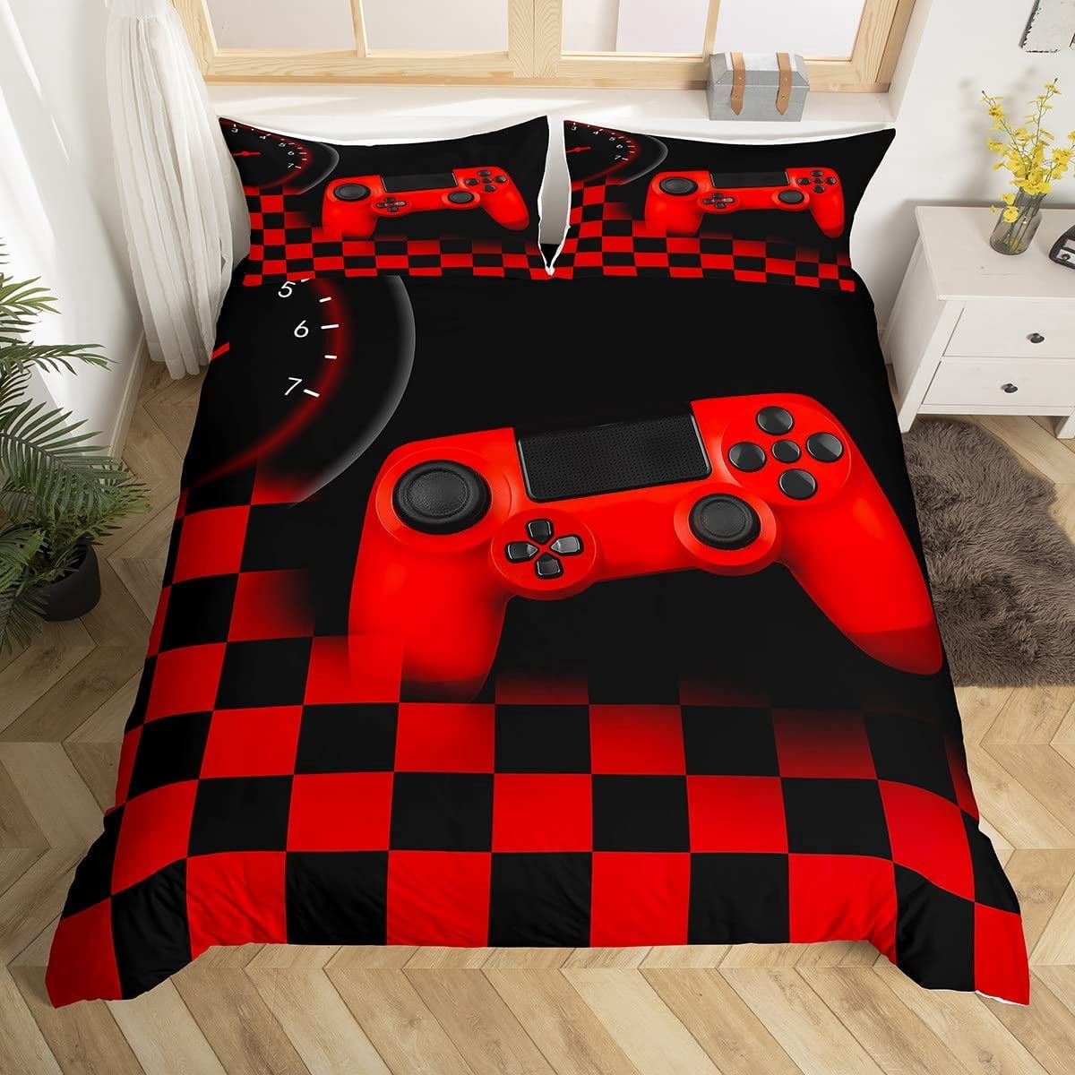 Boys Gaming Duvet Cover,Game Controller Comforter Cover for Kids,Modern ...