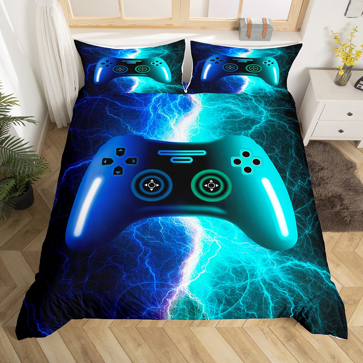 Boys Gaming Duvet Cover King Size Video Game Bedding Set for Boys Girls ...