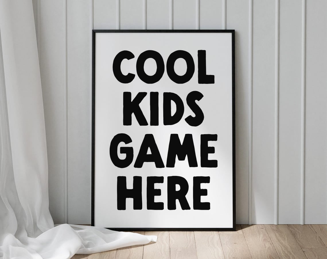 Boys Gaming Room Wall Art, Gamer Boys Print, Game Room Poster, Fun ...