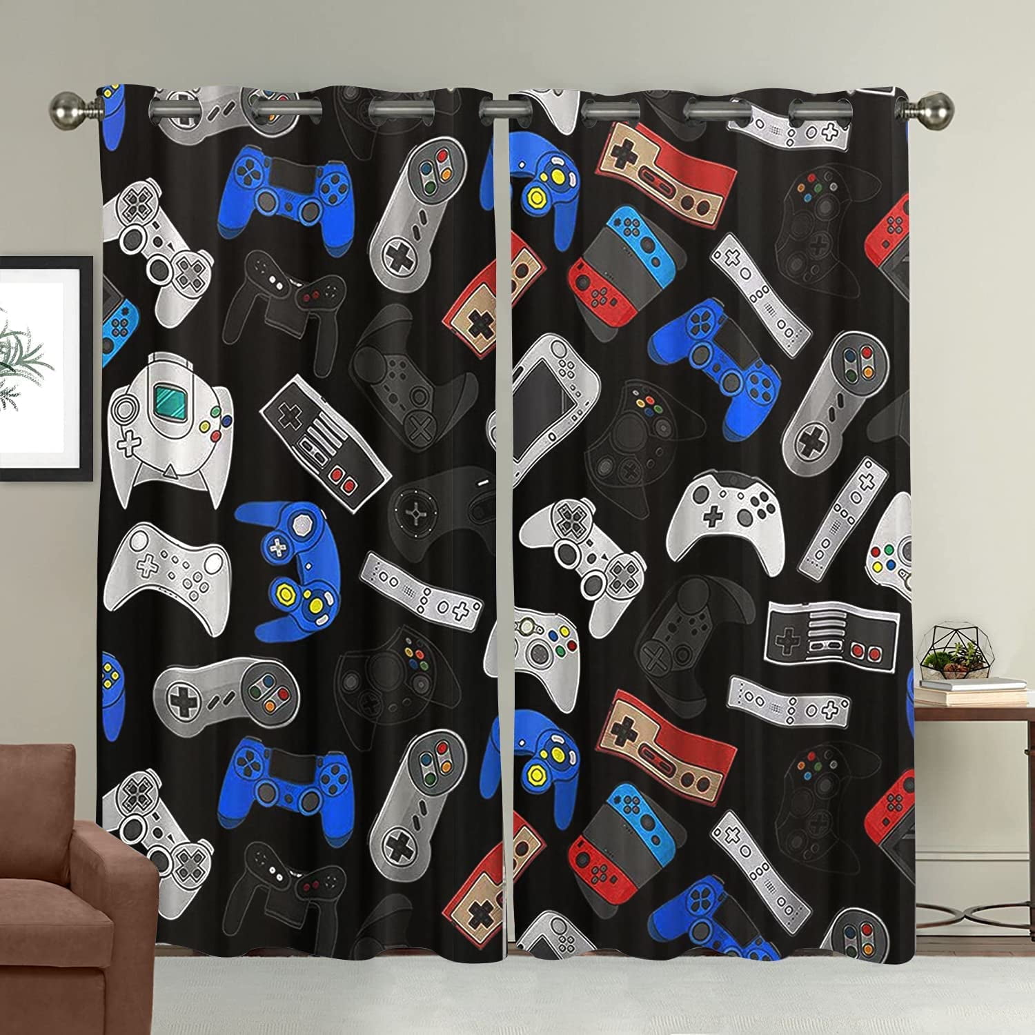Boys Gaming Window Curtains, Teens Gamepad Curtains, Video Games ...
