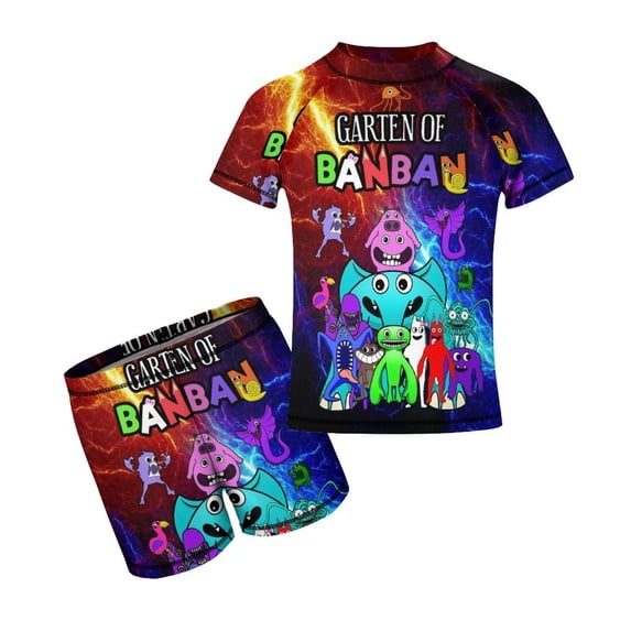 Boys Garden Monster Animal Banban Rash Guard Set 2 Piece Swimsuits ...