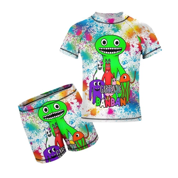 Boys Garden Monster Animal Banban Rash Guard Set 2 Piece Swimsuits ...