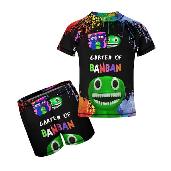 Boys Garden Monster Animal Banban Rash Guard Set 2 Piece Swimsuits ...