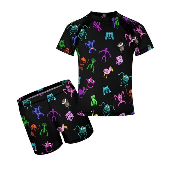 Boys Garden Monster Animal Banban Rash Guard Set 2 Piece Swimsuits ...