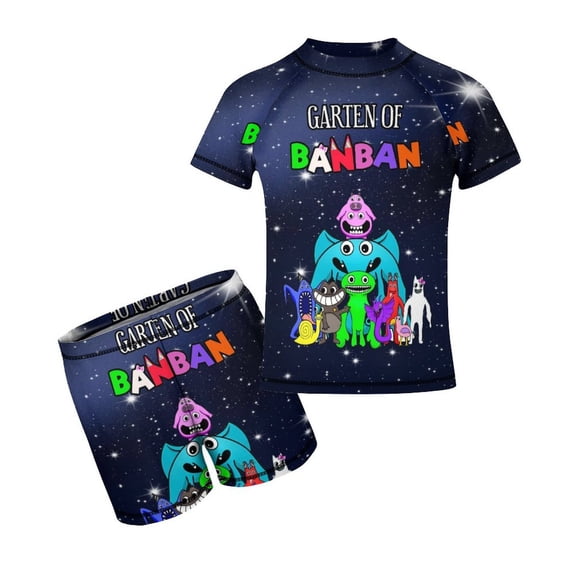 Boys Garden Monster Animal Banban Rash Guard Set 2 Piece Swimsuits ...