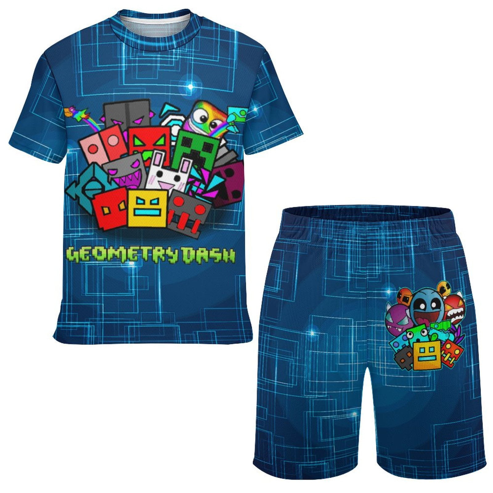 Boys Geometry Dash Geometry Dash Geometry Dash Short Sleeve Mesh T ...