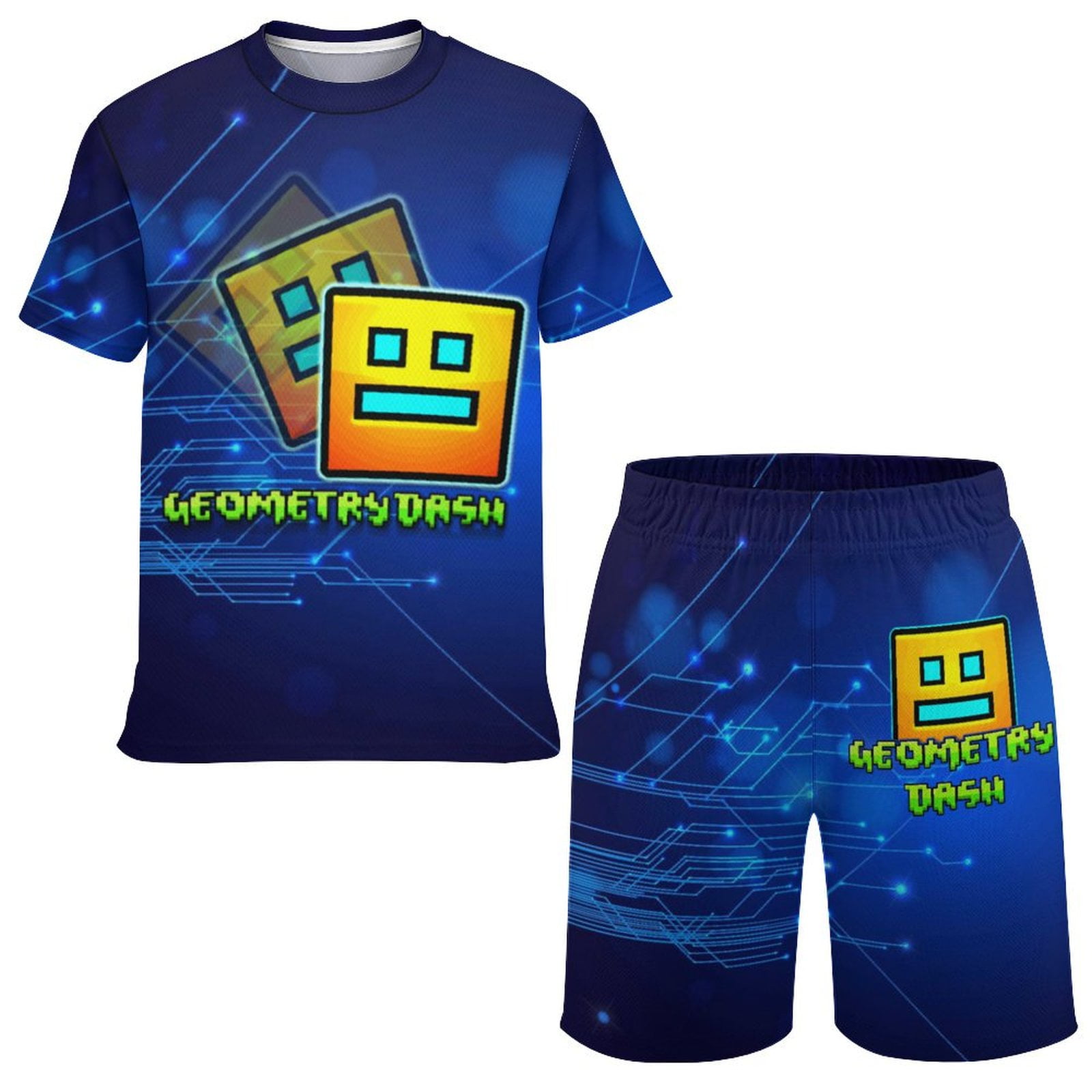 Boys Geometry Dash Geometry Dash Geometry Dash Short Sleeve Mesh T ...