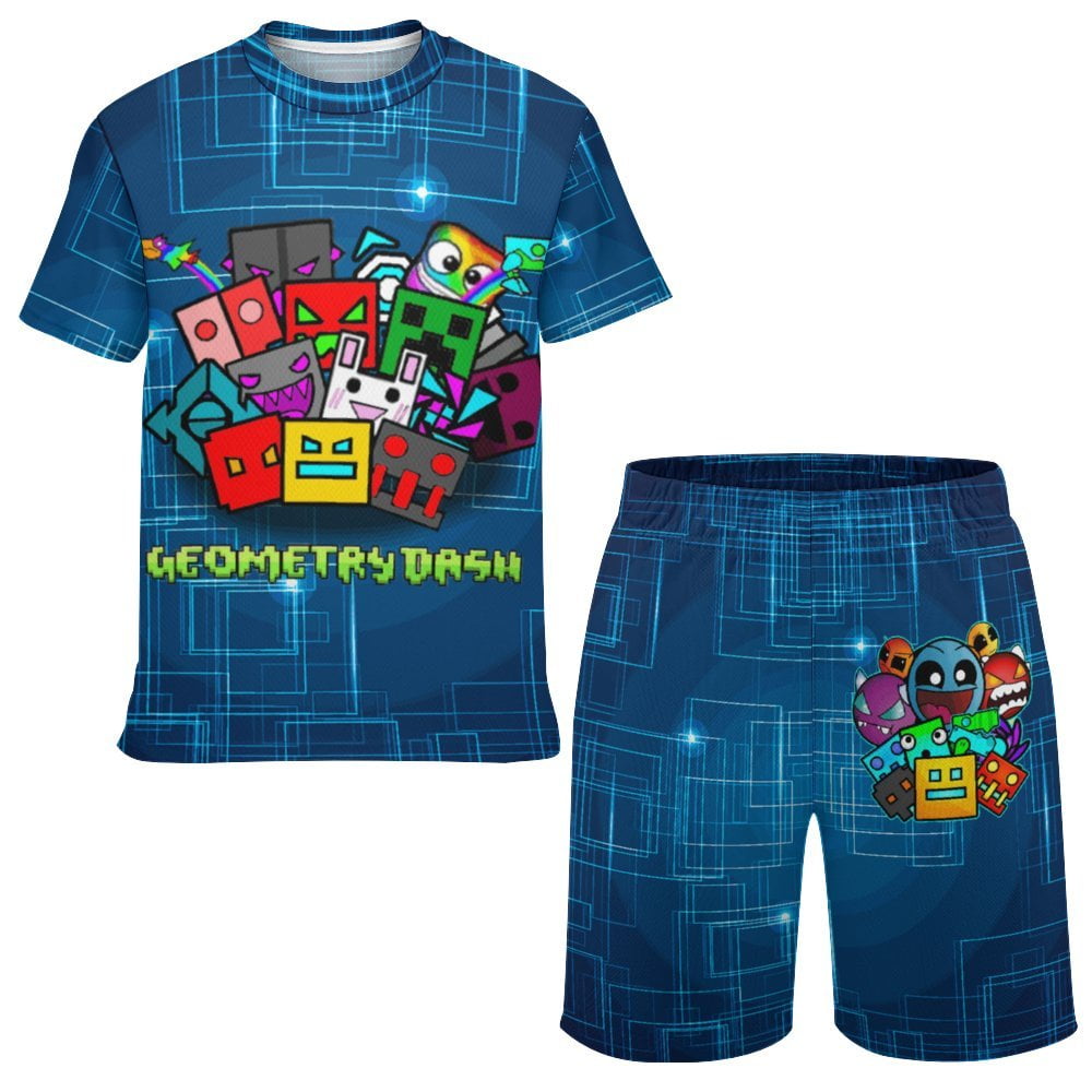 Boys Geometry Dash Geometry Dash Geometry Dash Short Sleeve Mesh T ...