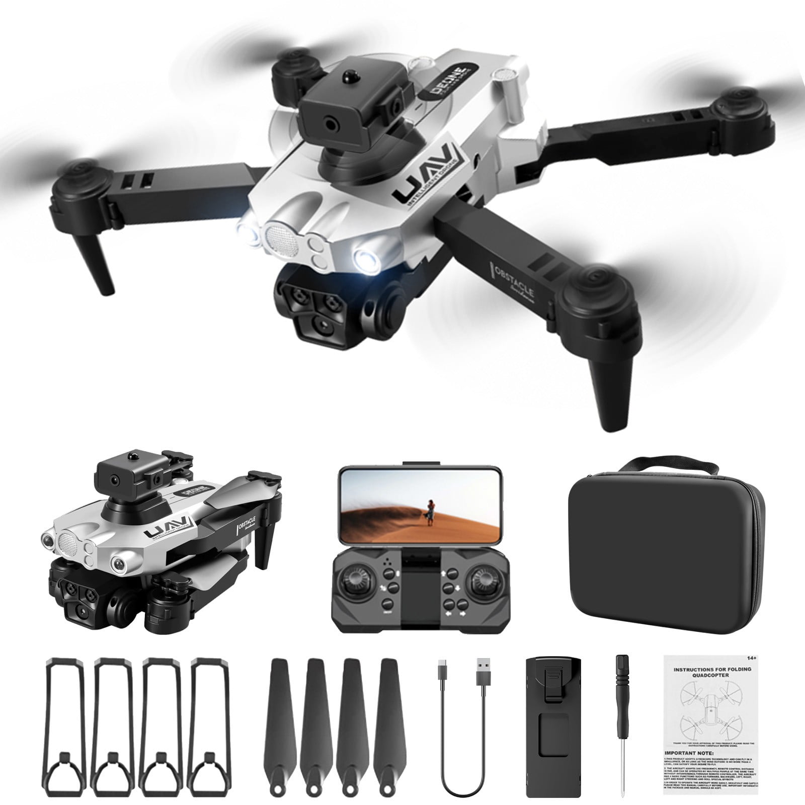 Boys Gifts Ideas 14 Years Old, Kids Drones, WiFi FPV Drone with 4K HD ...