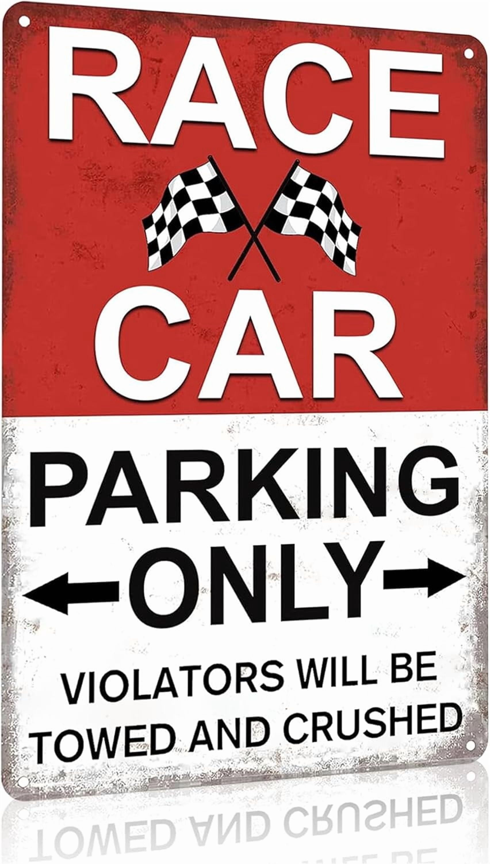 Boys Gifts Vintage Race Car Parking Only Tin Sign for Boys Bedroom Man ...